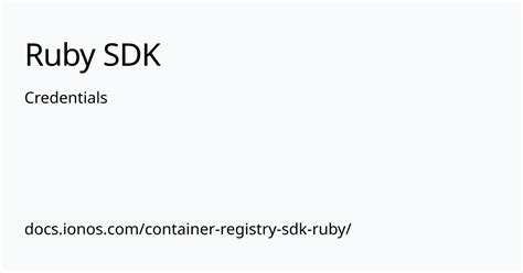 Credentials Ruby Sdk