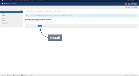 installing the joomla plugin checkfront