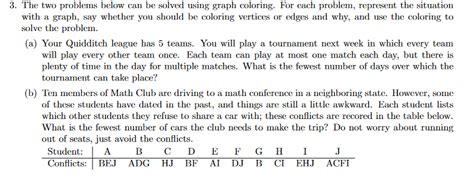Solved 3 The Two Problems Below Can Be Solved Using Graph