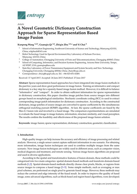 PDF A Novel Geometric Dictionary Construction Approach For Sparse Representation Based Image