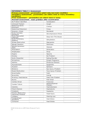 NSW Ambulance Electronic Medical Record EMR Data Doc Template PdfFiller