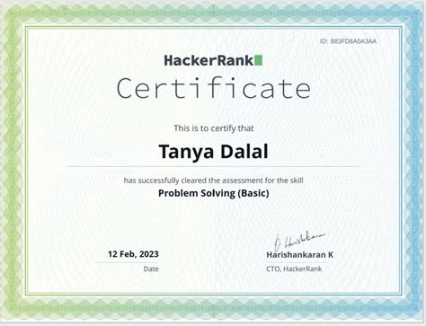 Sharpened My Problem Solving Skills With Hackerrank Tanya Dalal