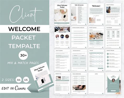 Client Welcome Packet Template Canva Client Proposal Template Virtual Assistant Services And
