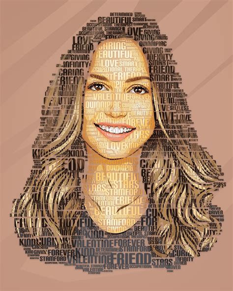Text Art Portrait From Your Photo Personalize Portrait Etsy