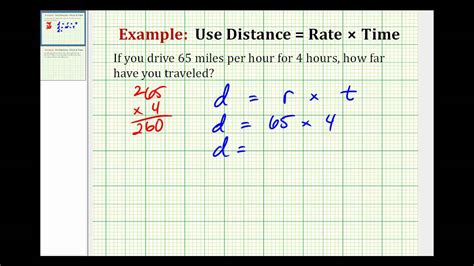 Distance Rate Time Formula