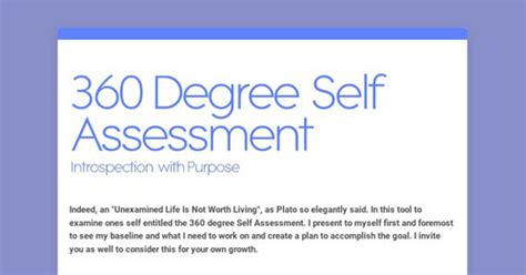 360 Degree Self Assessment Smore Newsletters