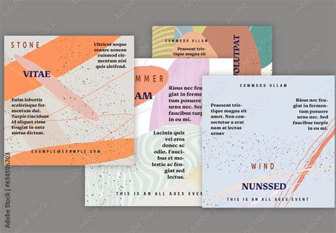 Social Media Square Post Layout Overlapping Blobs Textured With Spots