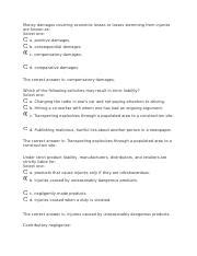 BUS 3305 UNIT 3 PRACTICE QUIZ Docx Money Damages Covering Economic Losses Or Losses Stemming