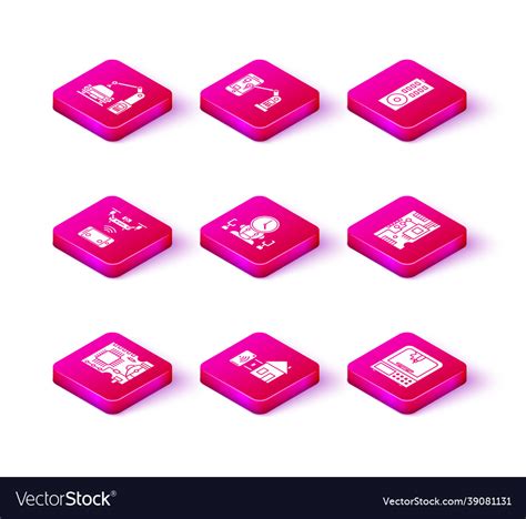 Set Printed Circuit Board Pcb Robot And Digital Vector Image