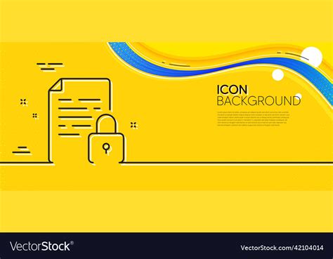 Lock Line Icon Protected Document Sign Minimal Vector Image