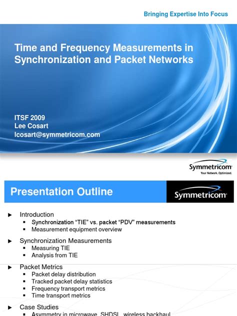Symmetricom Time And Frequency Measurements In Synchronization And Packet Networks Pdf