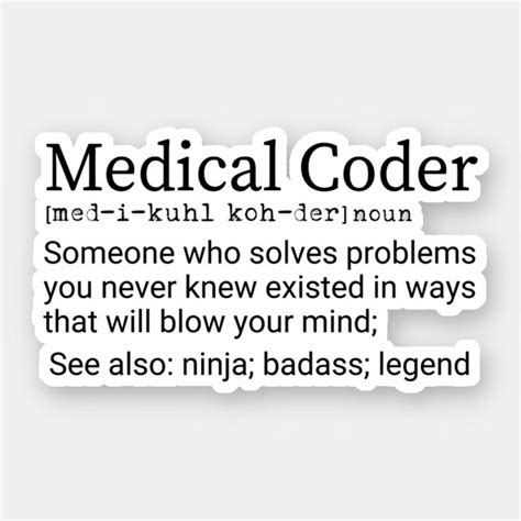 funny medical coder definition medical coding sticker zazzle in 2024