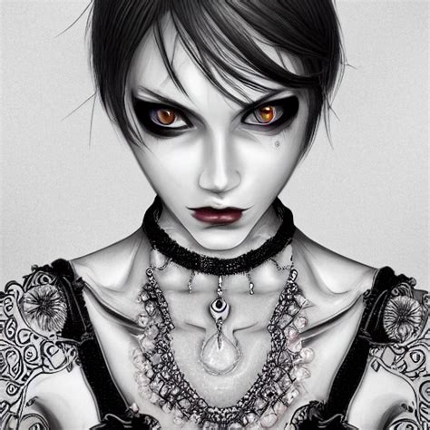 Choker And Luxurious Necklaces Slender And Slim Perfect Naked Breast Detailed Eyes Coherent