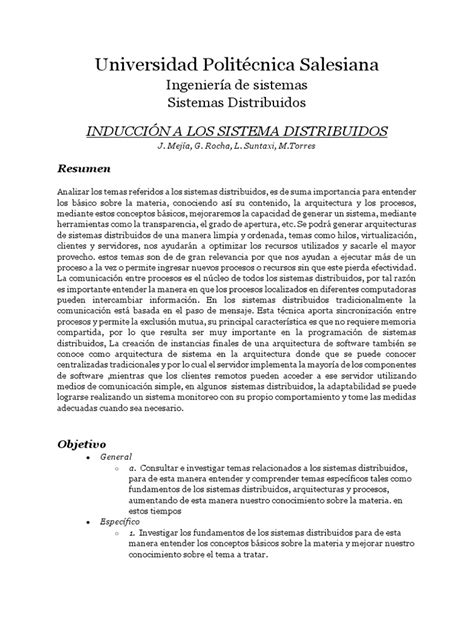 Sistemas Distribuidos Pdf Computación Distribuída Hilo Computación