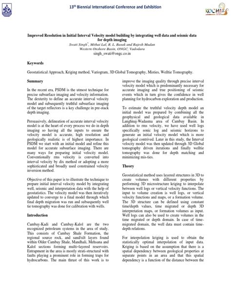 Improved Resolution In Initial Interval Velocity M Pdf Teaching