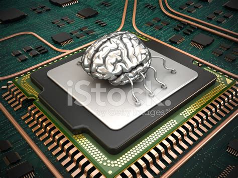 Microprocessor Cpu With Human Brain Stock Photo Royalty Free FreeImages