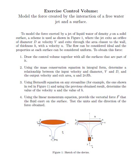 Exercise Control Volumemodel The Force Created By