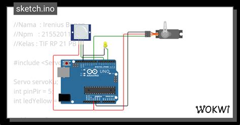 Pintu Otomatis Menggunakan Sensor Gerak Pir Motion Dengan Platform Wokwi Wokwi Esp32 Stm32