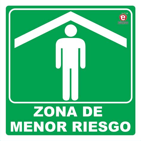 Manitos SeÑal Individual Zona De Menor Riesgo 20 X 20 Cm Aprox Cal20