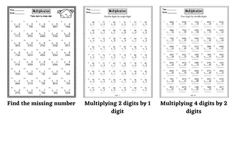 Multiplication Workbook Grade 5 Multiplication Workbook Practice 1 Digit To 4 Digit Math