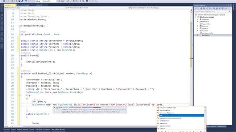 fetch all databases from sqlserver in windows form c youtube