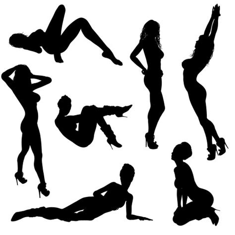 Sexy Girl Silhouettes Royalty Free Vector Image
