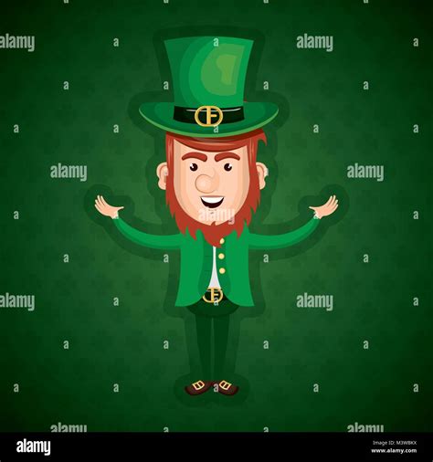 Leprechaun Saint Patrick Day Character Vector Illustration Design Stock