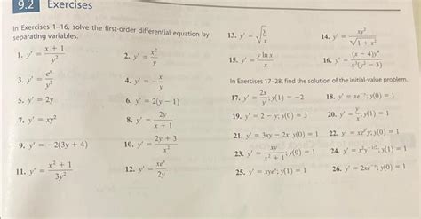 Solved In Exercises 1−16 Solve The First Order Differential