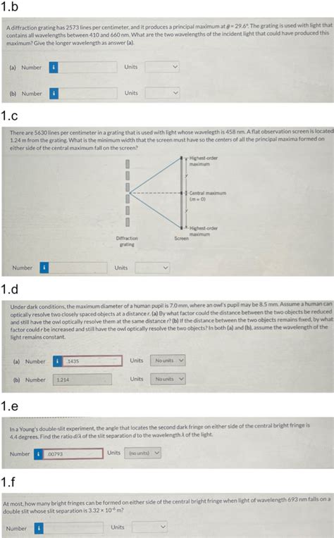 Solved 1 Ba Diffraction Grating Has 2573 ﻿lines Per
