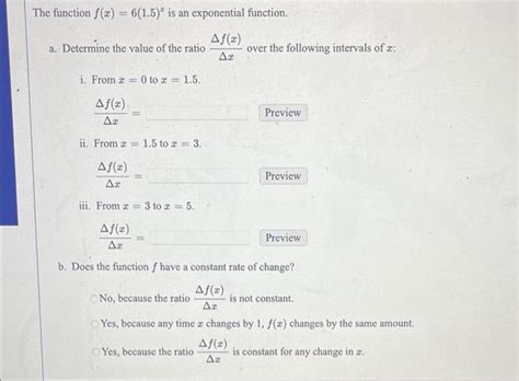 Solved The Function F X 6 1 5 X Is An Exponential Function Chegg Com