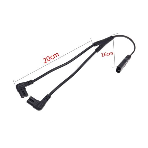 Iec Figure 8 Male To 2 Female 1 In 2 Out Ac Power Cable Length 30cm Black Iec320 C8 To 2x C7 Y