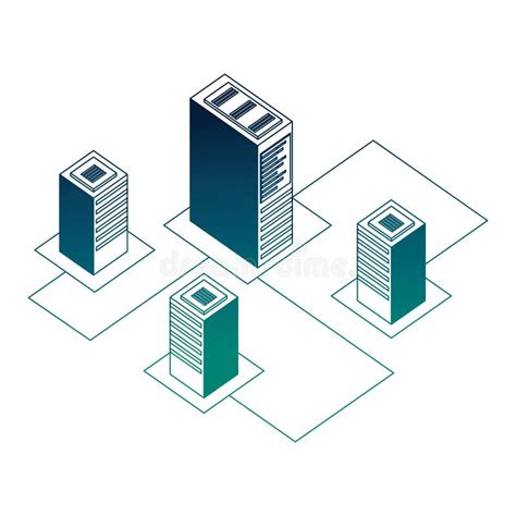 server datacenter network data connection process development stock illustration illustration