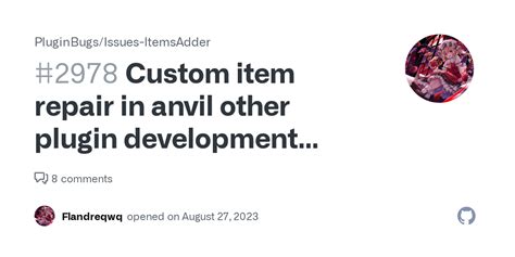Custom Item Repair In Anvil Other Plugin Development Compatibility Issue · Issue 2978