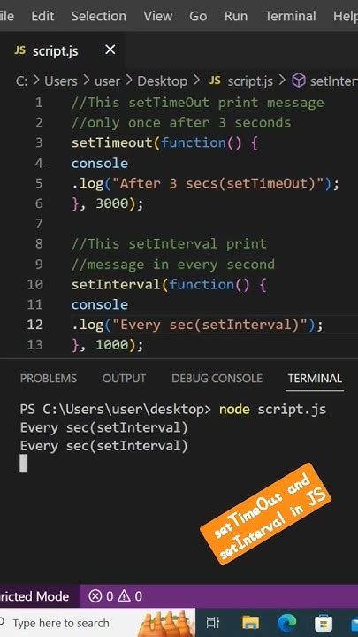 settimeout vs setinterval javascript tutorial shorts youtube
