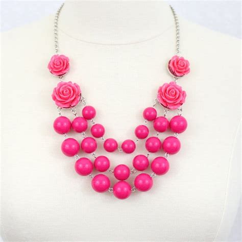 Flower Bib Necklace Etsy