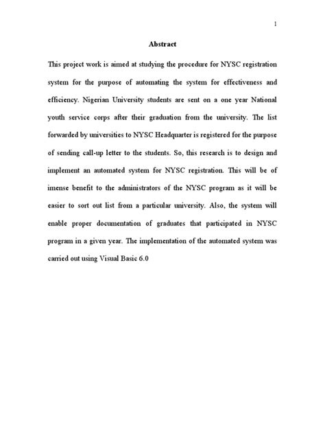 Nysc Information Project Pdf Databases Information Science