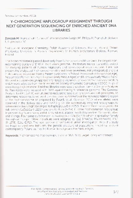 Pdf 2017 Zenczak Piontek Y Chromosome Haplogroup Assignment Through Next Generation