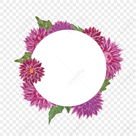 수채화 꽃 일러스트 달리아 결혼식 라운드 식물 테두리꽃들웨딩 Png 일러스트 무료 다운로드 Lovepik