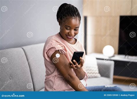 Cgm Continuous Glucose Monitoring Sensor Installation On The Upper