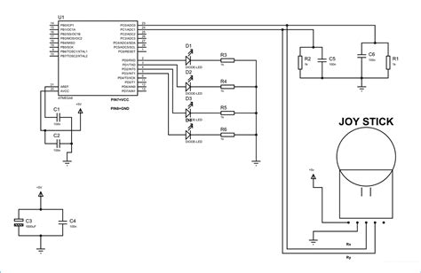 Подключение джойстика к микроконтроллеру Avr Atmega8 схема и программа