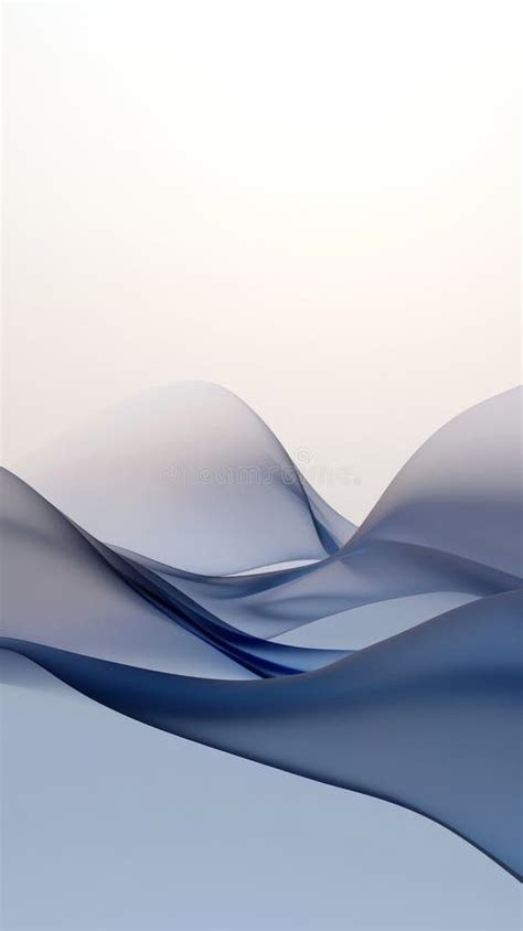 Abstract Waves Of Translucent Blue Fabric On A Light Gradient Backdrop Minimalist Art Concept