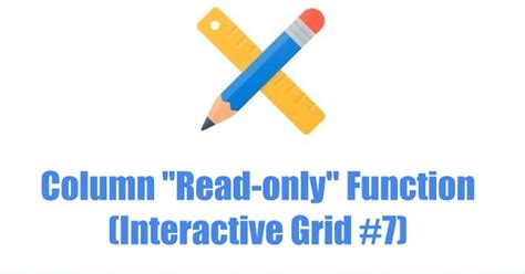 Column Read Only Function Interactive Grid 7