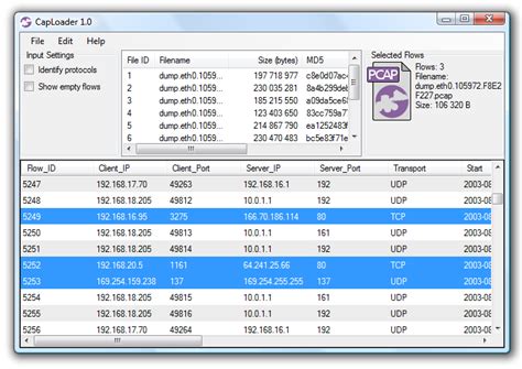 Caploader Handles Big Data Pcap Files