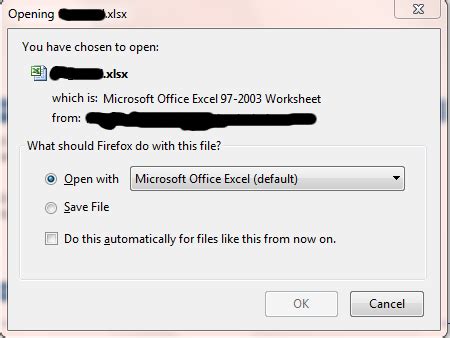 Php Firefox Detecting Xlsx File As Workbook Xls Which Saves The File As Example Xlsx