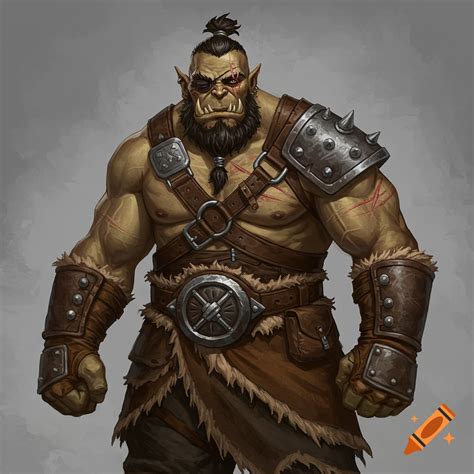 Orc Barbarian With Scar And Beard On Craiyon