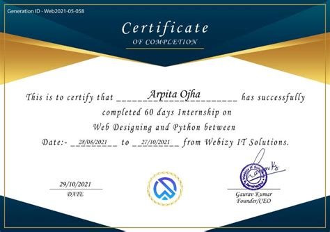 arpita ojha on linkedin thankyou internship python webizy