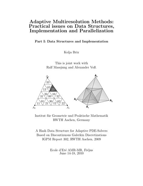 Pdf Adaptive Multiresolution Methods Practical Issues On Data