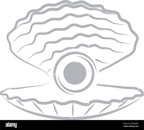 Open Shell With Pearls Logo Shell Logo Icon Stock Vector Image And Art Alamy