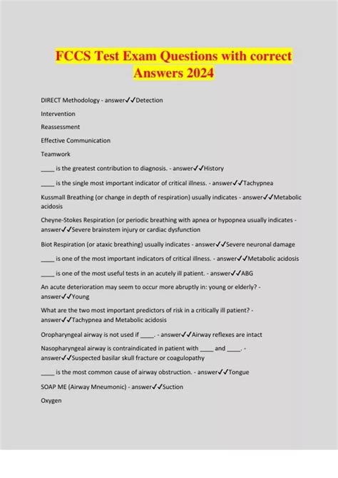 Fccs Test Exam Questions With Correct Answers 2024 Fccs Stuvia Us