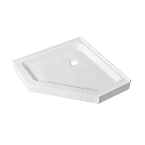 Fine Fixtures 36 In L X 36 In W Neo Angle Threshold Corner Shower Pan Base With Center Drain